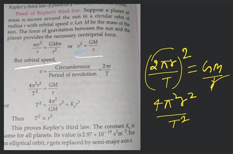 Proof Of Keplers Third Law Suppose A Planet Of Mass M Moves Around The