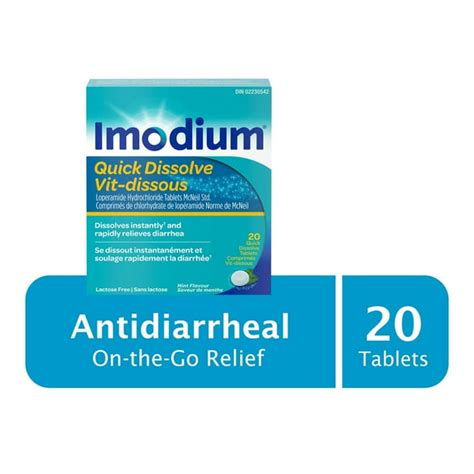 Imodium Diarrhea Relief Quick Dissolve Tablets 20 Count Walmartca