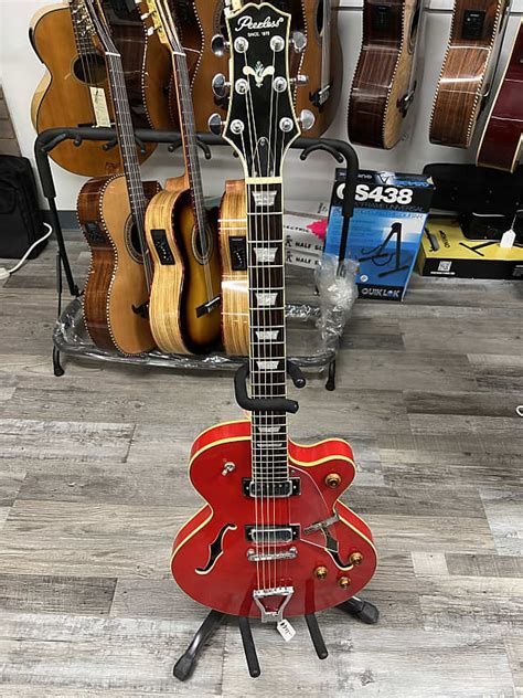 Peerless Hallow Body Electric Guitar Candy Apple Red Reverb
