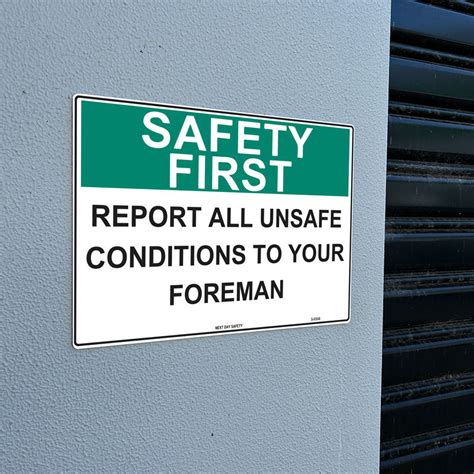 Safety Reporting Reminder Sign Next Day Safety