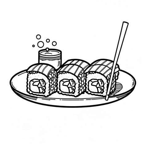 Sushi Plate Sets Coloring Page Download Print Or Color Online For Free