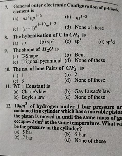 General Outer Electronic Configuration Of P Block Element Is A N S