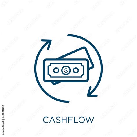 Cashflow Icon Thin Linear Cashflow Business Flow Outline Icon