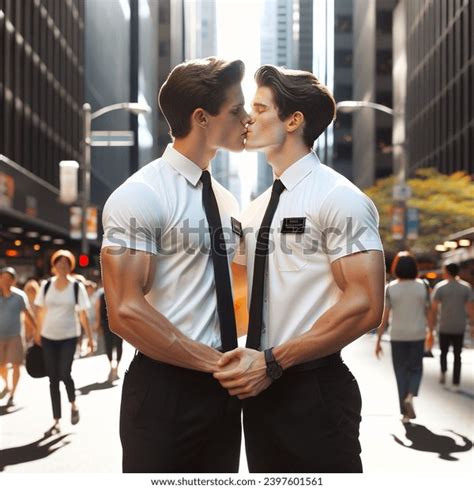 Two Very Muscular Male Mormon Missionaries Ai Generated Image