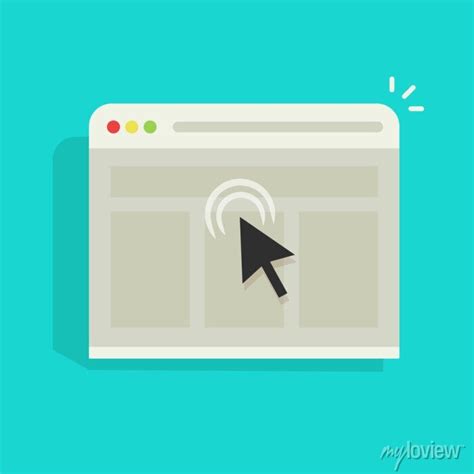 Mouse Arrow Click On Browser Web Site Window Vector Icon Black Wall