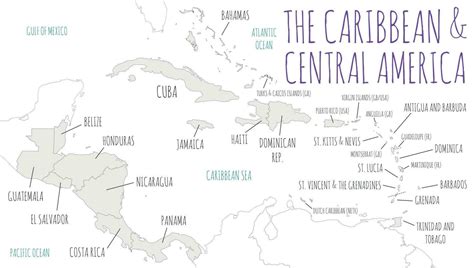 Map Of Caribbean Islands Black And White
