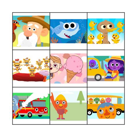 Jeremeys Super Simple Songs Bingo Card
