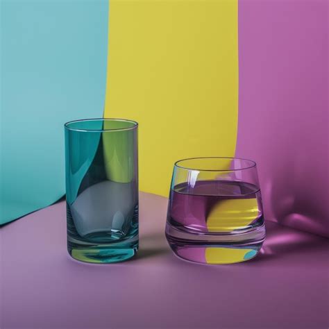 Premium Photo Two Glasses With Liquid In Them