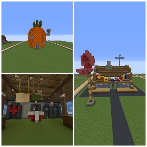 I Built The Krusty Krab And Spongebobs Pineapple Minecraft