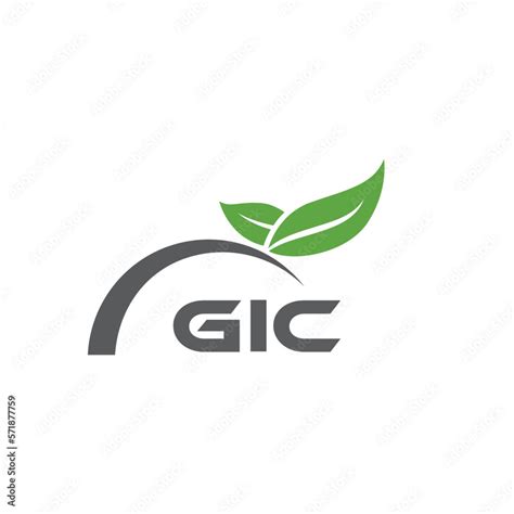 Gic Letter Nature Logo Design On White Background Gic Creative Initials Letter Leaf Logo