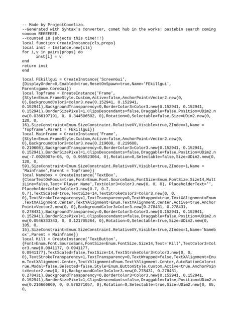 Roblox Fe Kill Gui Script 2019 Pdf