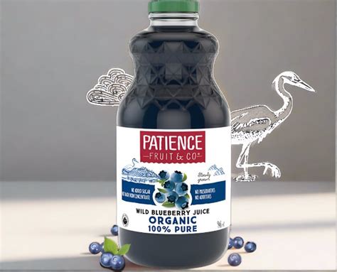 Patience Fruit And Co Pure Unsweetened Organic Wild Blueberry Juice 946ml
