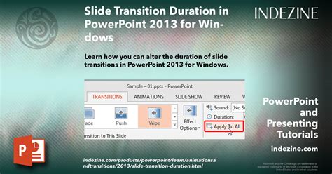 Slide Transition Duration In Powerpoint 2013 For Windows