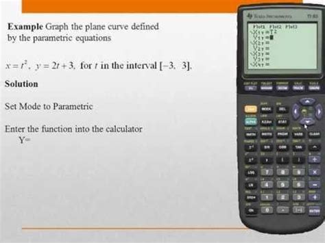Graph A Parametric Equation Using The TI Parametric Equation Graphing Graphing Calculators