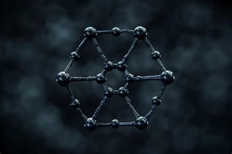 Minimalist Molecular Structure With Interconnected Nodes In A Dark