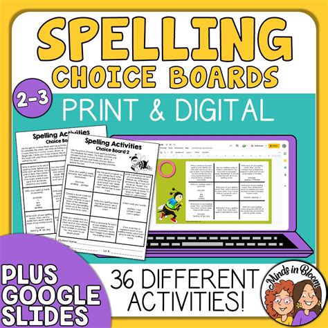 Spelling Tic Tac Toe Choice Grids 36 Activities For Any List Print