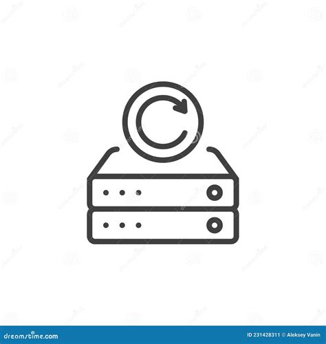 database backup line icon stock vector illustration of hosting 231428311