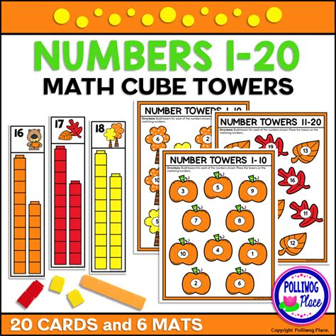 Fall Snapping Math Cube Towers Building Numbers 1 20 Polliwog Place