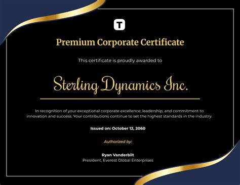 Free Luxury Corporate Certificate Template To Edit Online