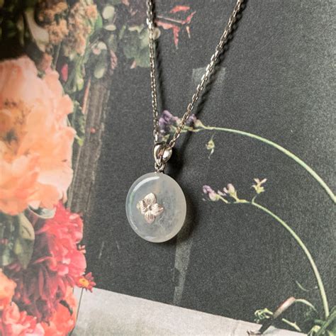 Sold Out Icy A Grade Jadeite Bespoke Donut Pendant Hydrangea Flower