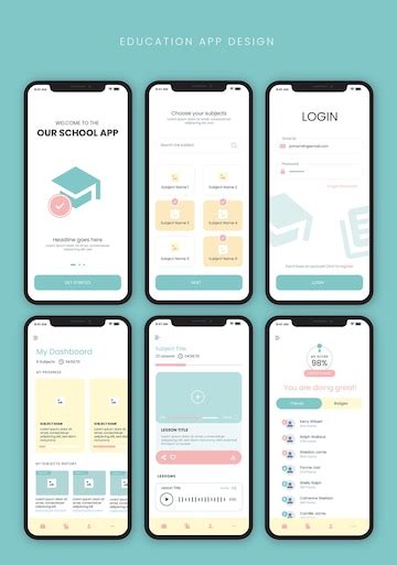 Education Ui Design Template Vector For Students And Teachers User