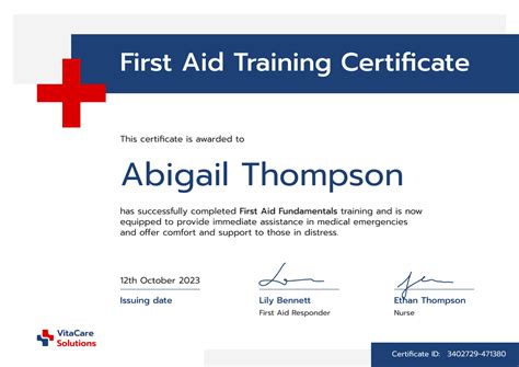 Free First Aid Certificate Templates Download And Edit
