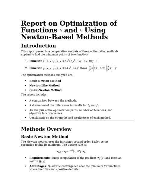Hw 3 Unconstrained Optimization Advanced Pdf Mathematical Optimization Mathematics