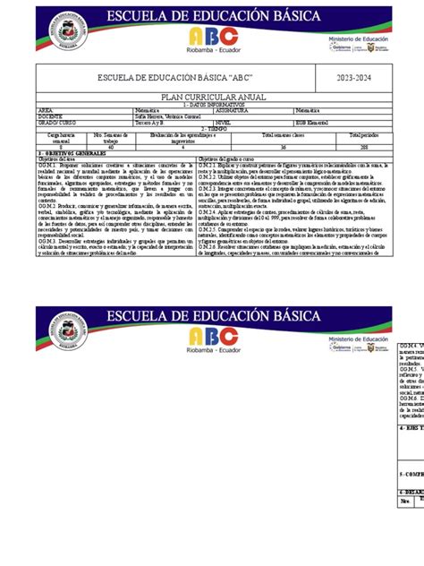Anual Matemática 2023 2024 Pdf Matemáticas Sustracción