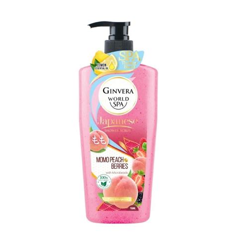 Ginvera Spa Shower Scrub Momo Peach Berries 750g Shopee Malaysia