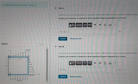 Solved Consider The Two Member Frame In Figure 1 Part A