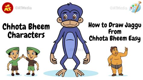 Chhota Bheem Drawing How To Draw Jaggu From Chhota Bheem Characters Ea Cartoon Drawings