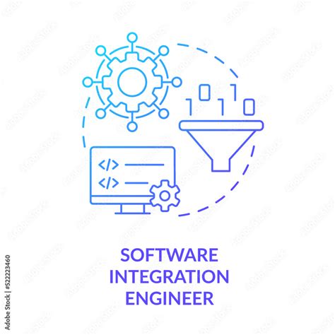 Software Integration Engineer Blue Gradient Concept Icon Complex Systems Software Engineer