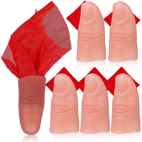 Upouart 6 Sets Magician Props Trick Thumb Assorted Color Fabric Plastic