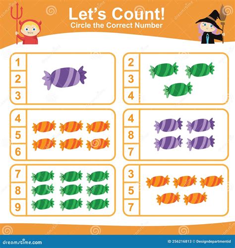 Printable Halloween Theme Let S Counting And Circle The Correct Number
