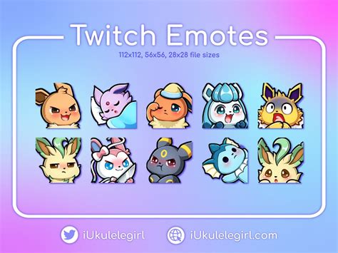 Eevee Evolutions Emotes Twitchdiscord Etsy