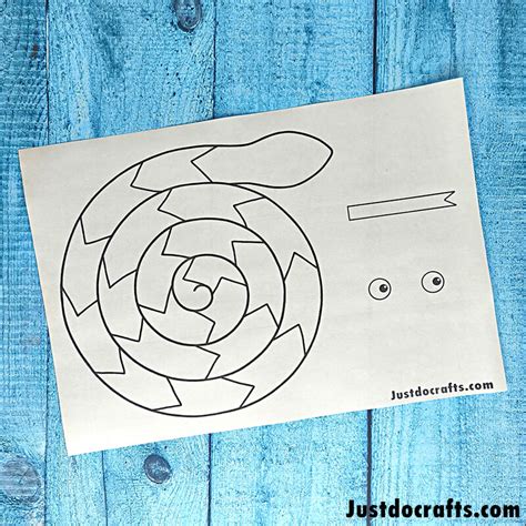 Paper Spiral Snake Craft Free Pdf Printable Template Just Do Crafts