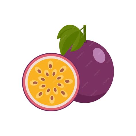 Premium Vector Passion Fruit One And A Half Isolated Fruits