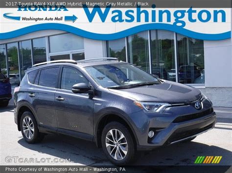 Magnetic Gray Metallic 2017 Toyota Rav4 Xle Awd Hybrid Black Interior