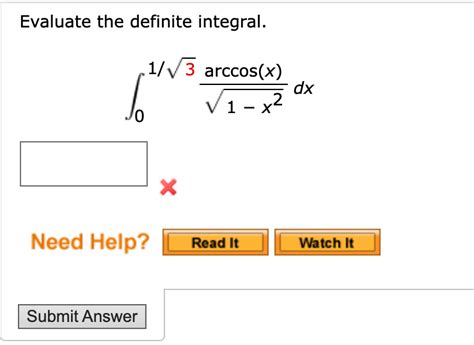 Solved Evaluate The Definite Integral