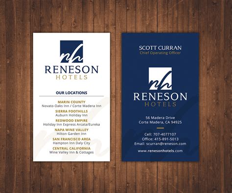 Professional Elegant Hotel Business Card Design For A Company By