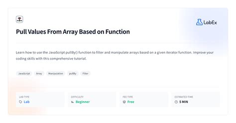 Javascript Array Manipulation Pullby Function Labex