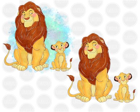Lion King Simba Mufasa Clip Art Png Cartoon Sublimation Png Clipart