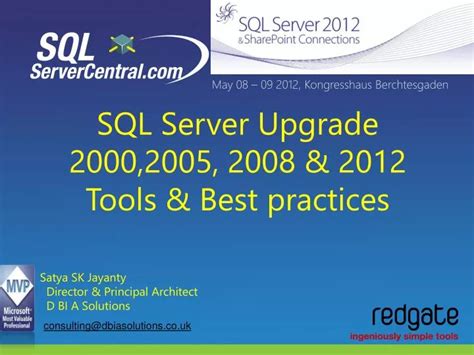 Ppt Sql Server Upgrade 20002005 2008 And 2012 Tools And Best Practices