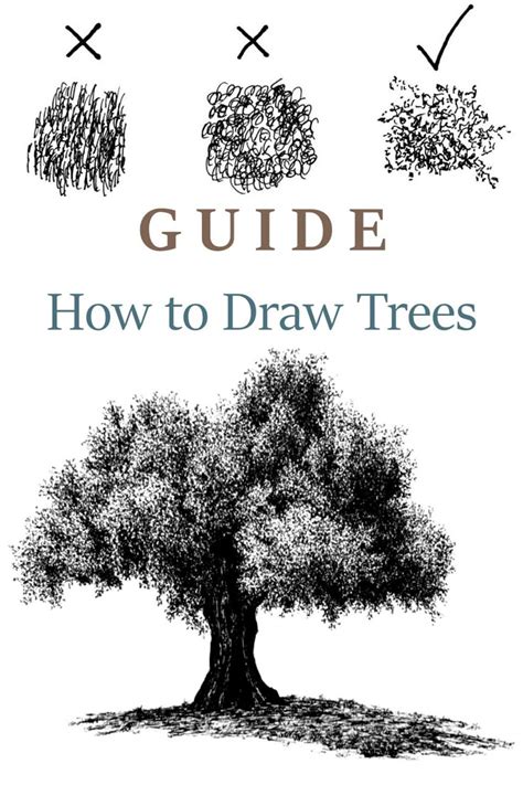 How To Draw Trees With A Pen Easy Pen Drawing Trees Drawing Tutorial