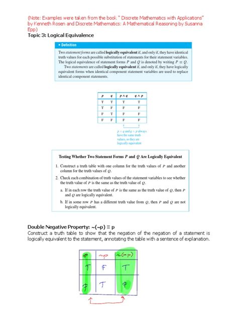 Topic 3 Logic Equivalence 2 Pdf