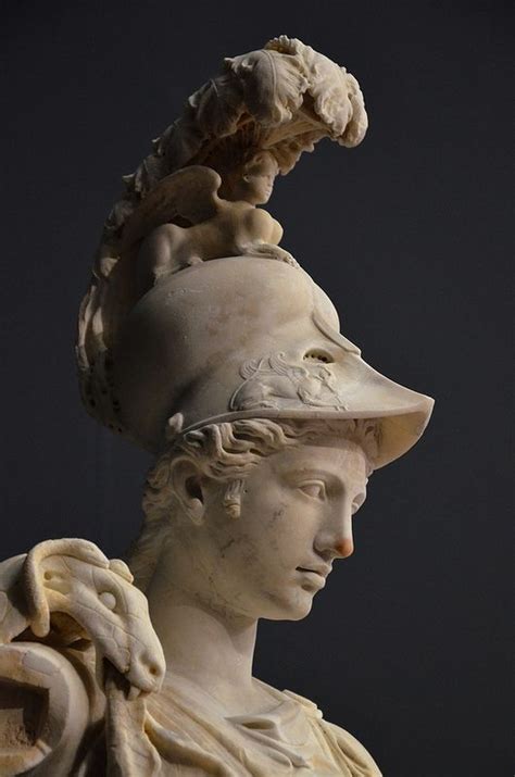 Statue Of Athena Wearing A Corinthian Helmet The Aegis And Gorgoneion