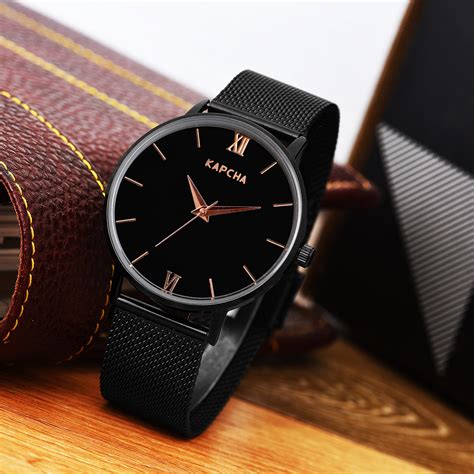 Kapcha Versatile Stylish Mens Mesh Chain Strap Watch Kapcha