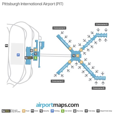 Map Of Pittsburgh Airport Pit Terminal Map