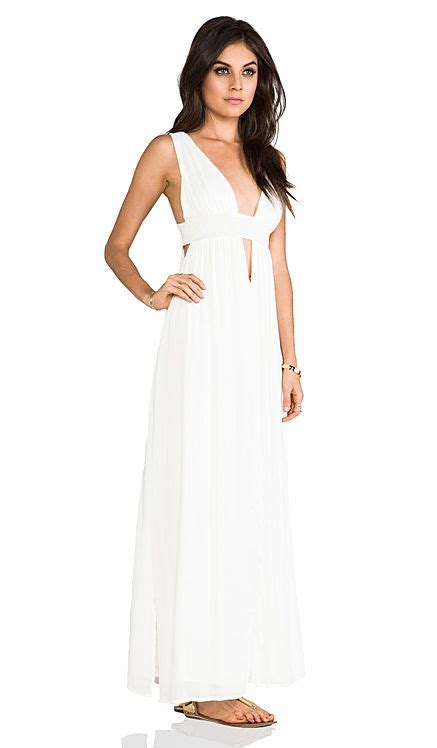 Indah Anjeli Empire Maxi Dress In White From Empire Maxi