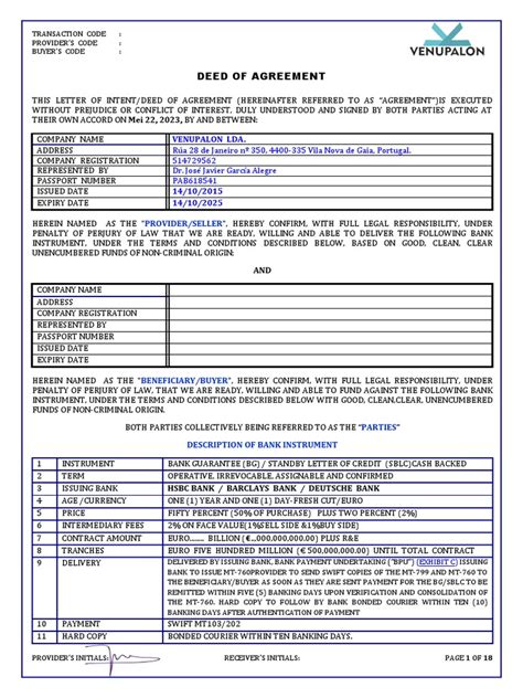 2023 Doa Buyandsell Bg Sblc Credit Pdf Letter Of Credit Banks